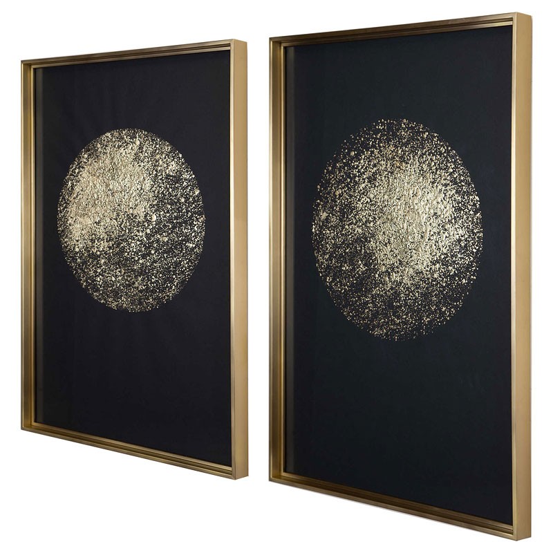 Gold Rondure Framed Prints (Set Of 2) Uttermost | Furniture Cart