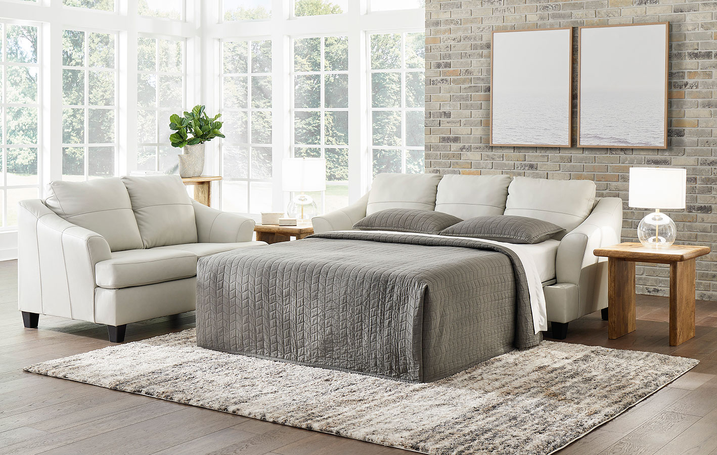 Genoa Coconut Living Room Set Signature Design | Furniture Cart