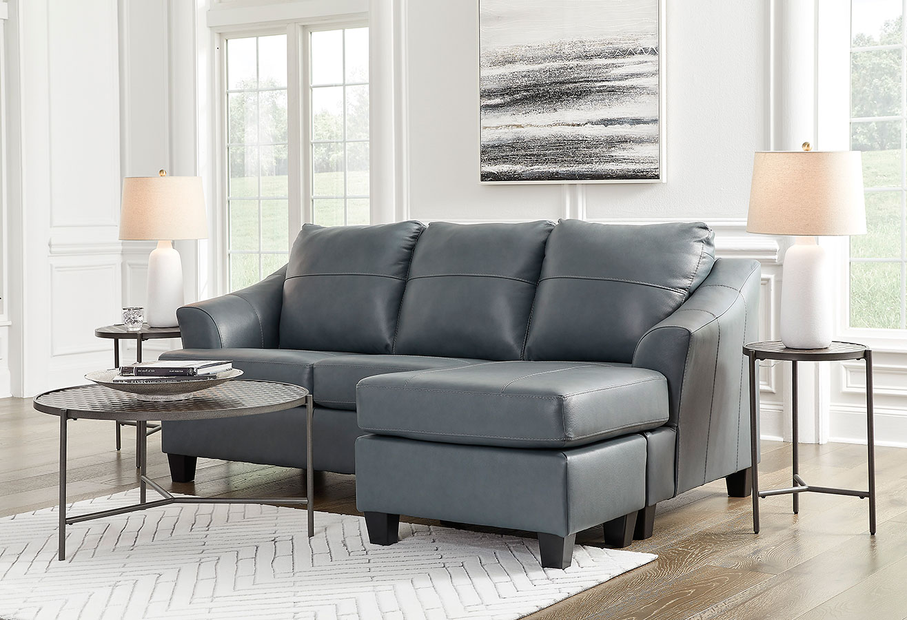 Genoa Steel Sofa Chaise Signature Design | Furniture Cart