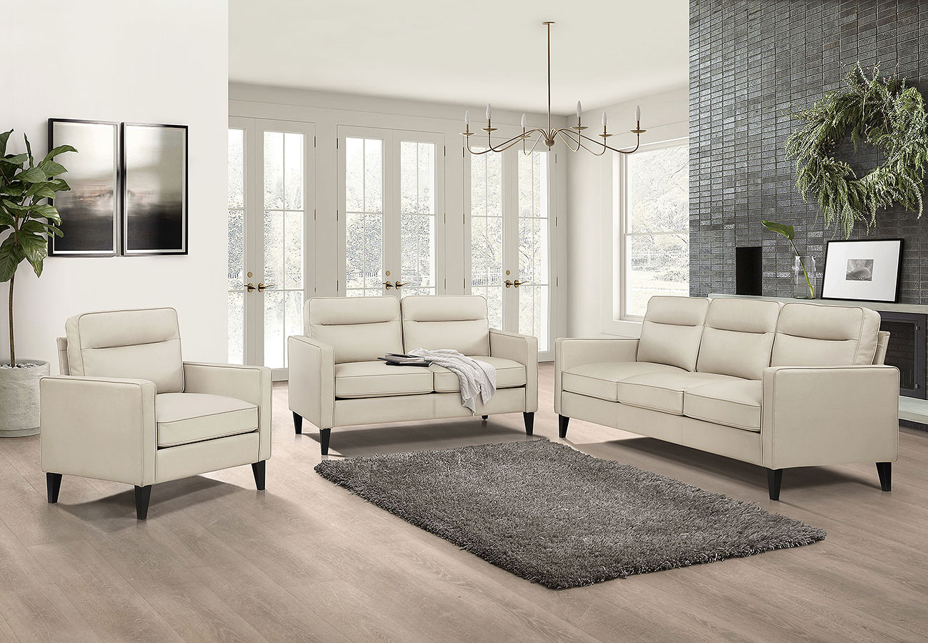 Jonah Living Room Set (Ivory) Coaster Furniture | Furniture Cart