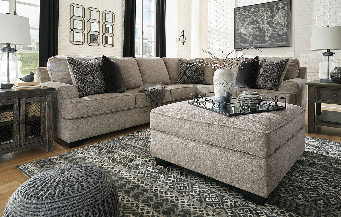 Bovarian Stone Modular Sectional Set Signature Design | Furniture Cart
