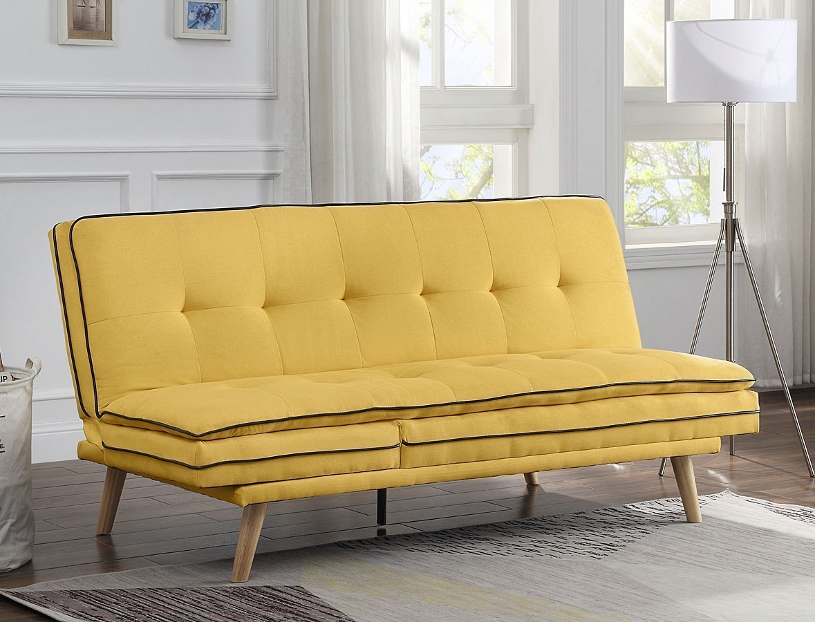 Yellow futon sofa store