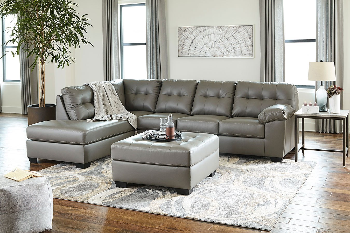 Donlen Gray Sectional Set Signature Design | Furniture Cart Donlen Gray Sectional Set Signature Design | Furniture Cart