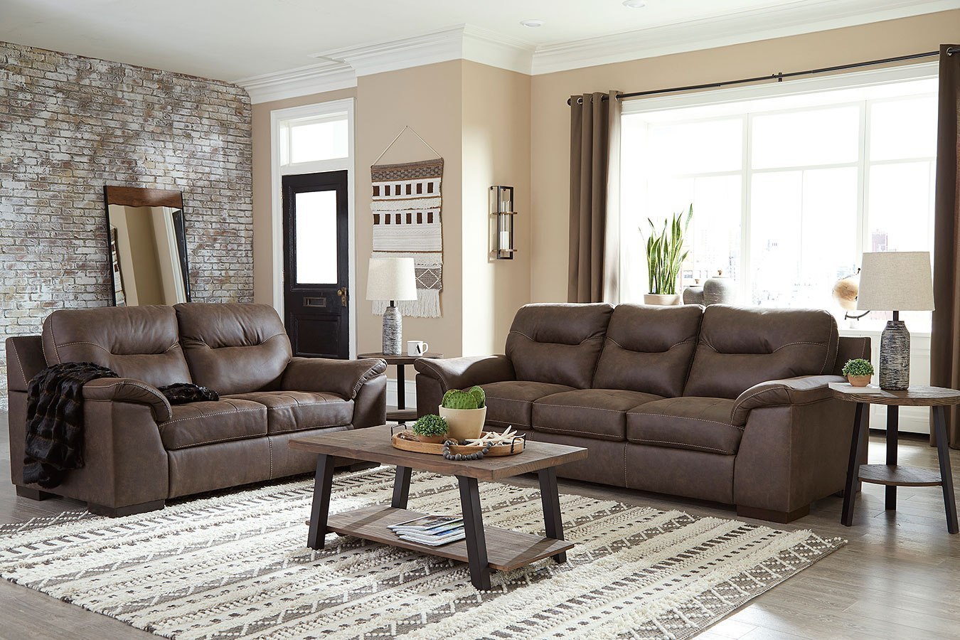Maderla Walnut Living Room Set Signature Design | Furniture Cart