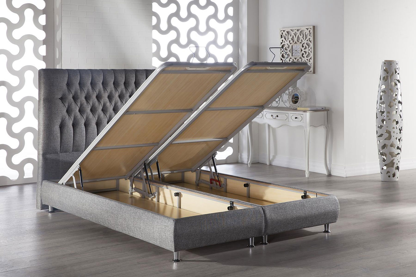 Prince Storage Bed (Diego Gray) Bellona | Furniture Cart