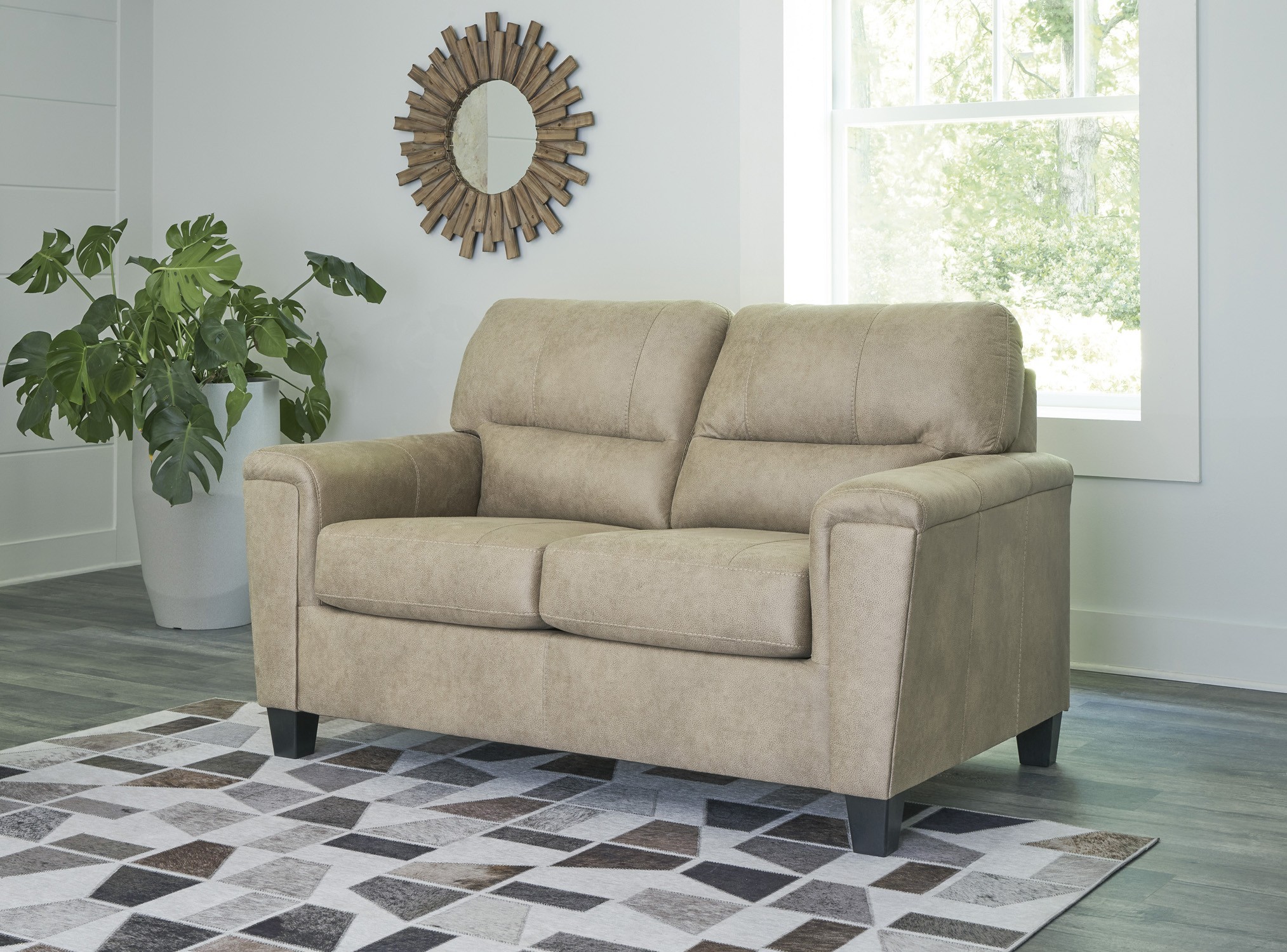 Kirkhill Sand Loveseat Signature Design | Furniture Cart
