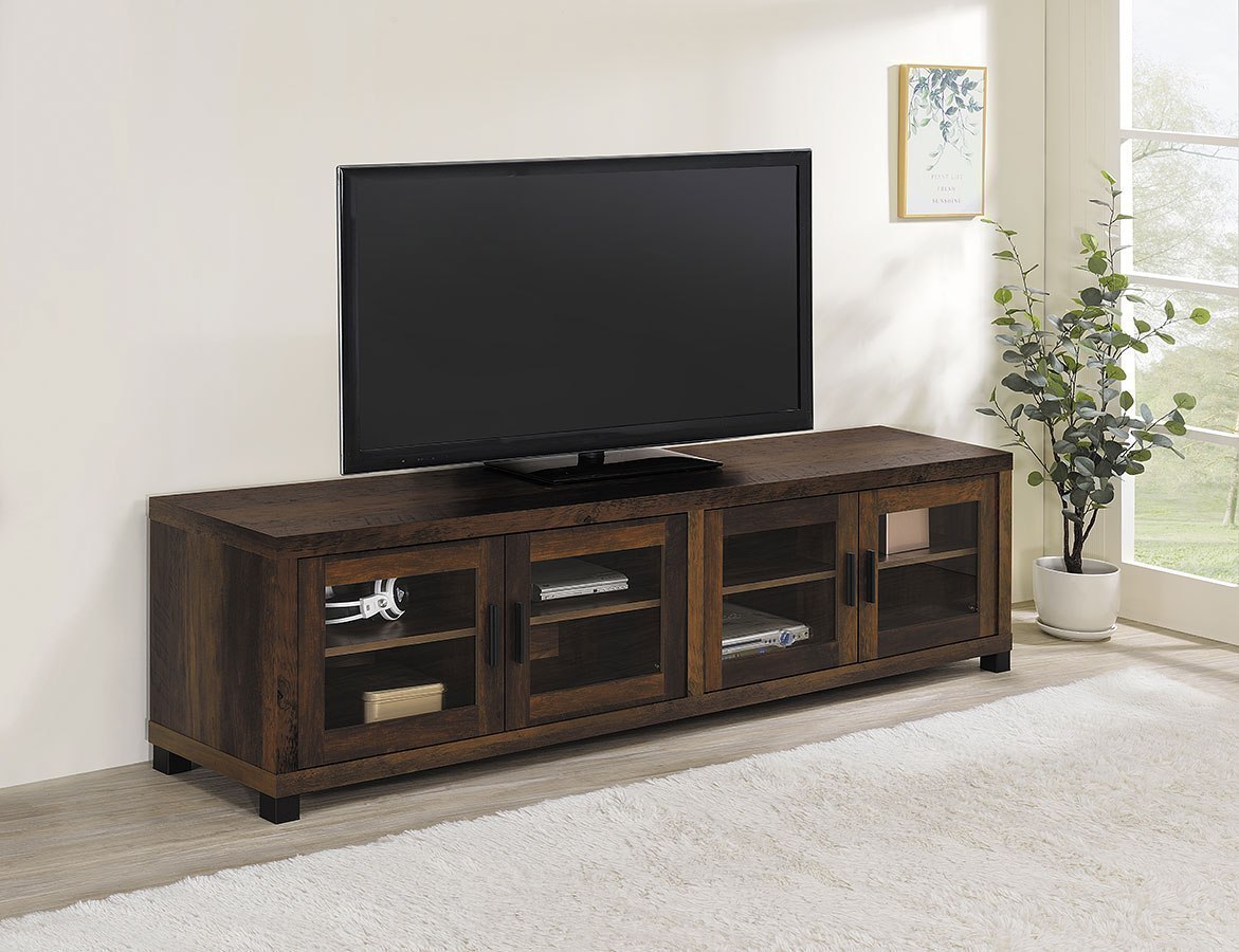 Media console with glass doors store