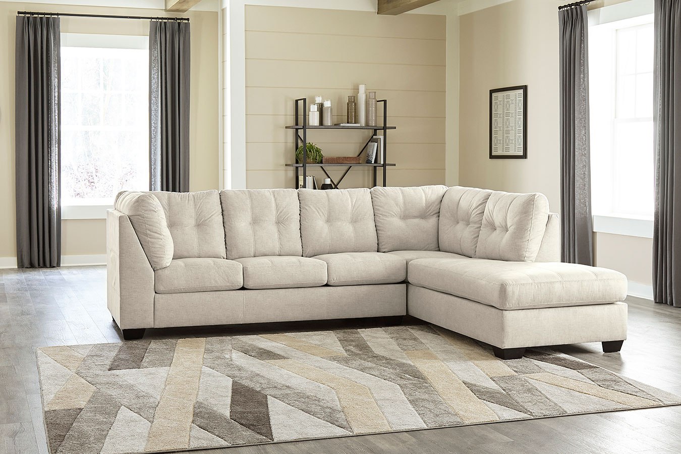 Falkirk Parchment Right Chaise Sectional BenchCraft | Furniture Cart
