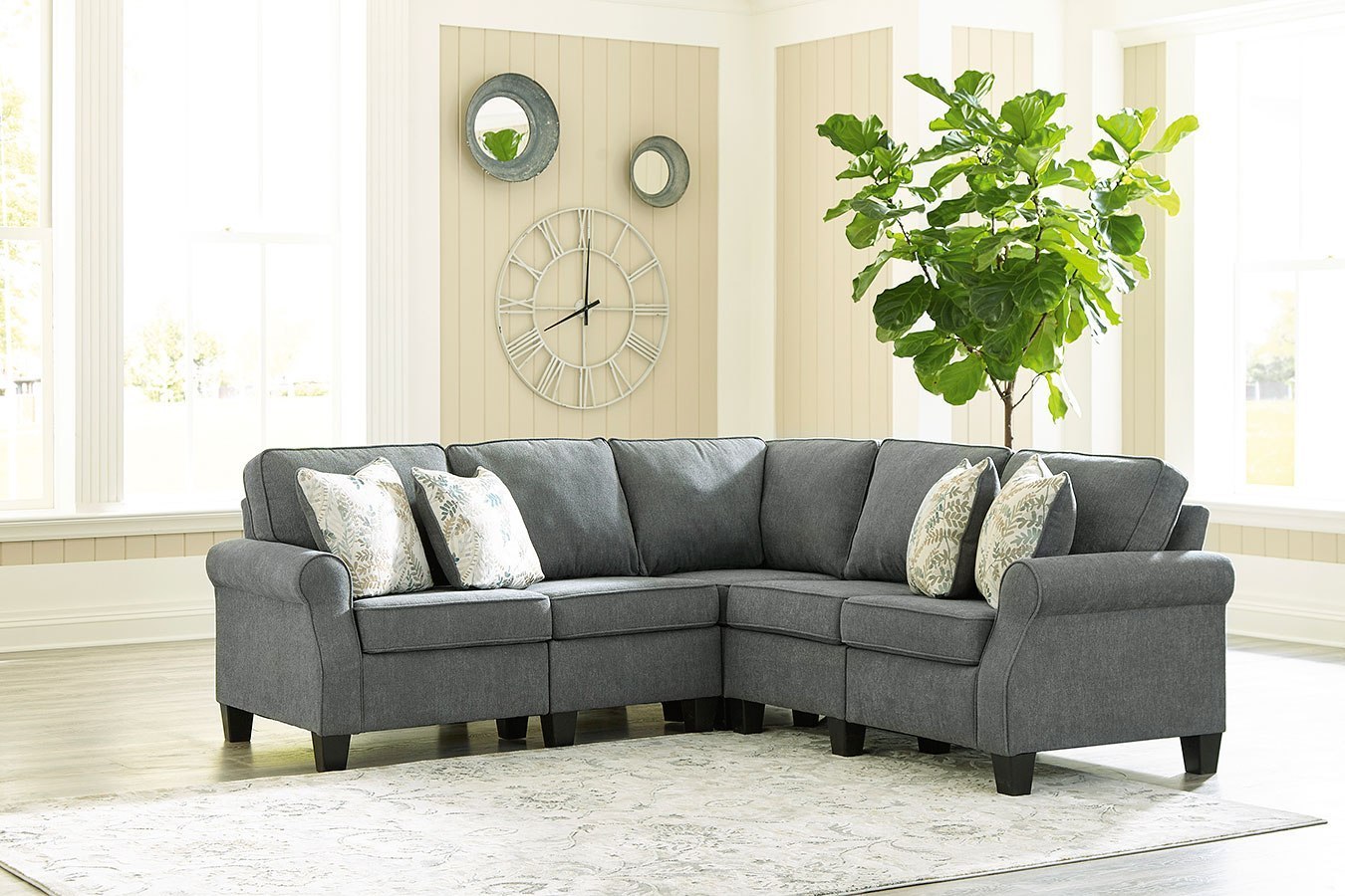 Alessio Charcoal Sectional Signature Design | Furniture Cart