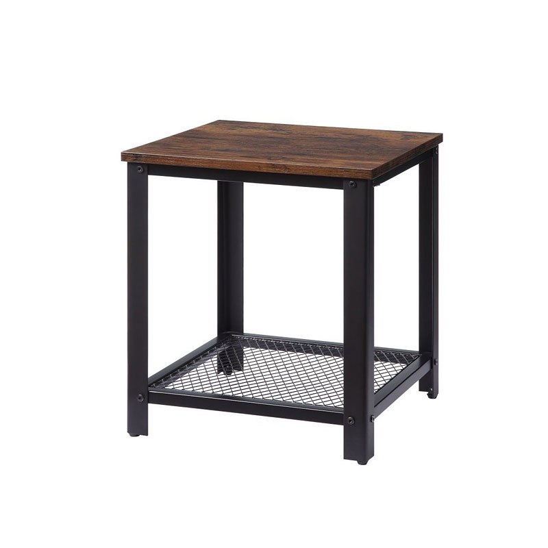 Taurus End Table (Rustic Oak/ Black) Acme Furniture | Furniture Cart