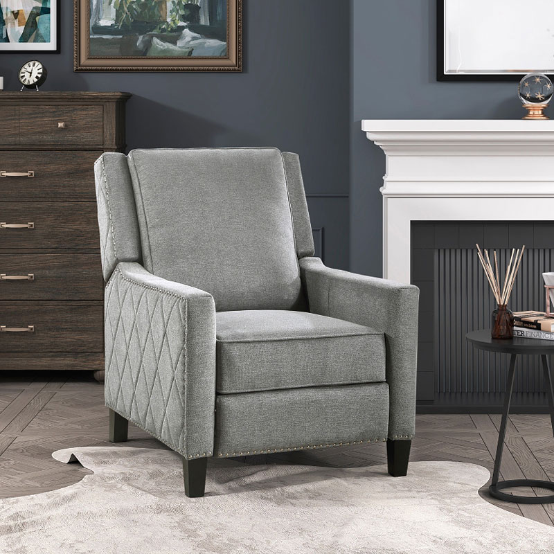 Banks Push Back Reclining Chair (Gray) Homelegance | Furniture Cart
