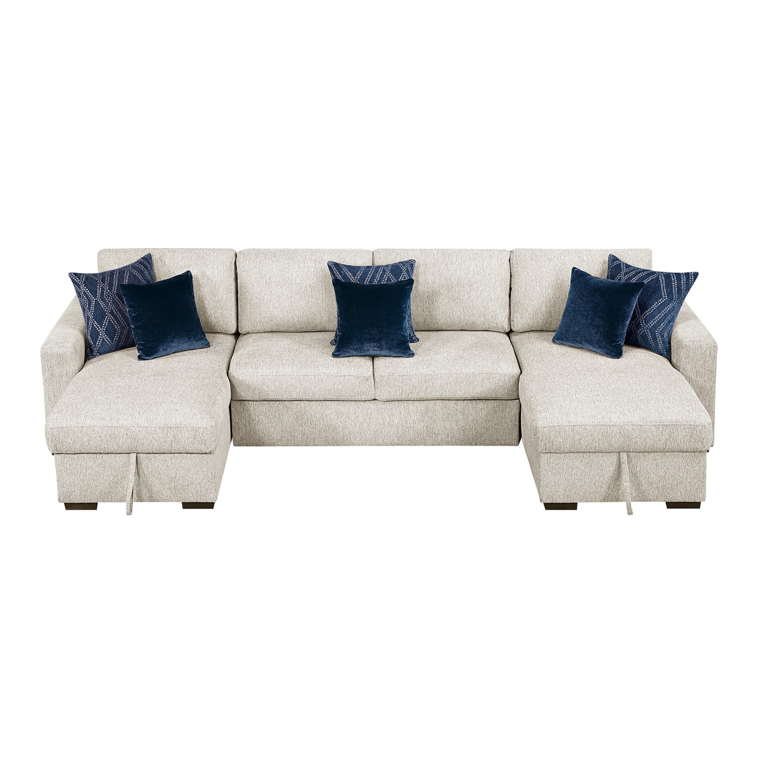 Isla Beige 3-Piece Sectional W/ Reversible Chaises Homelegance ...