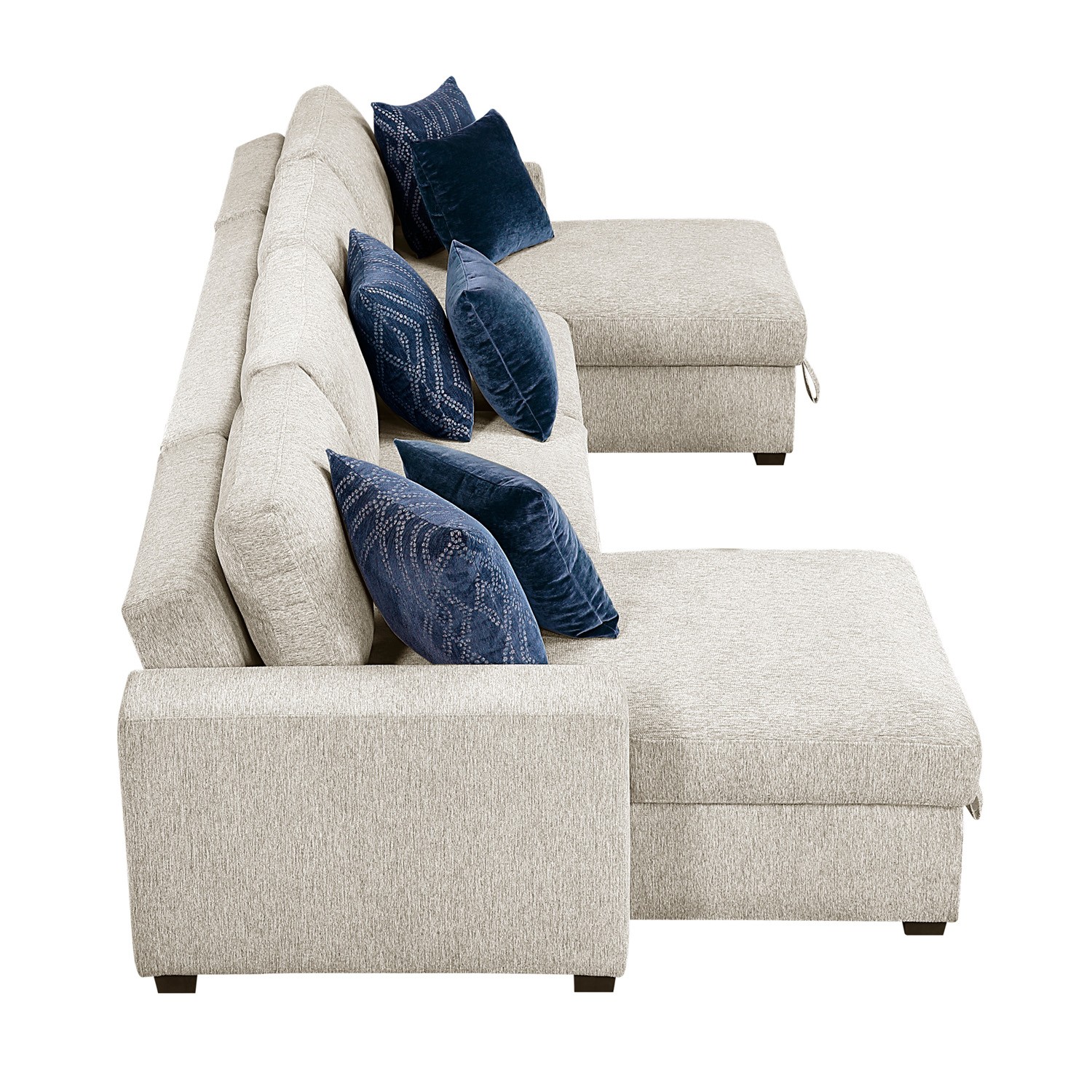 Isla Beige 3-Piece Sectional W/ Reversible Chaises Homelegance ...