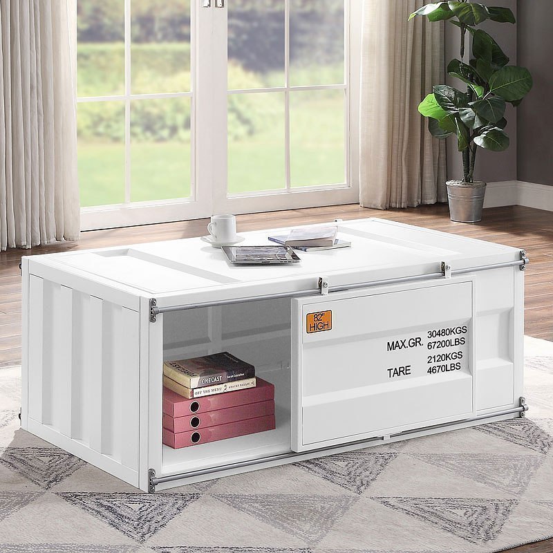 Cargo Coffee Table (White) Acme Furniture | Furniture Cart