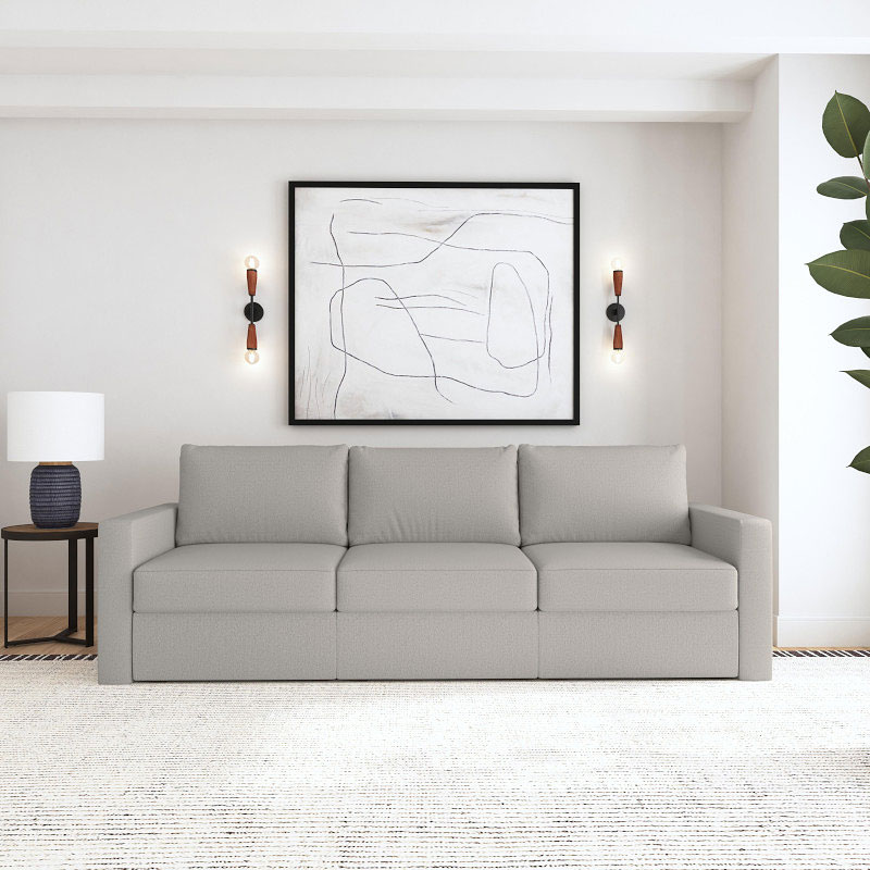 Flex Sofa W/ Standard Arms (Frost) Flexsteel | Furniture Cart