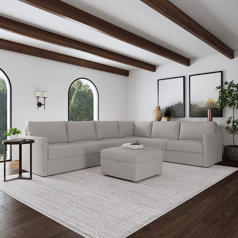 Flex Modular Sectional Set (Frost) Flexsteel | Furniture Cart