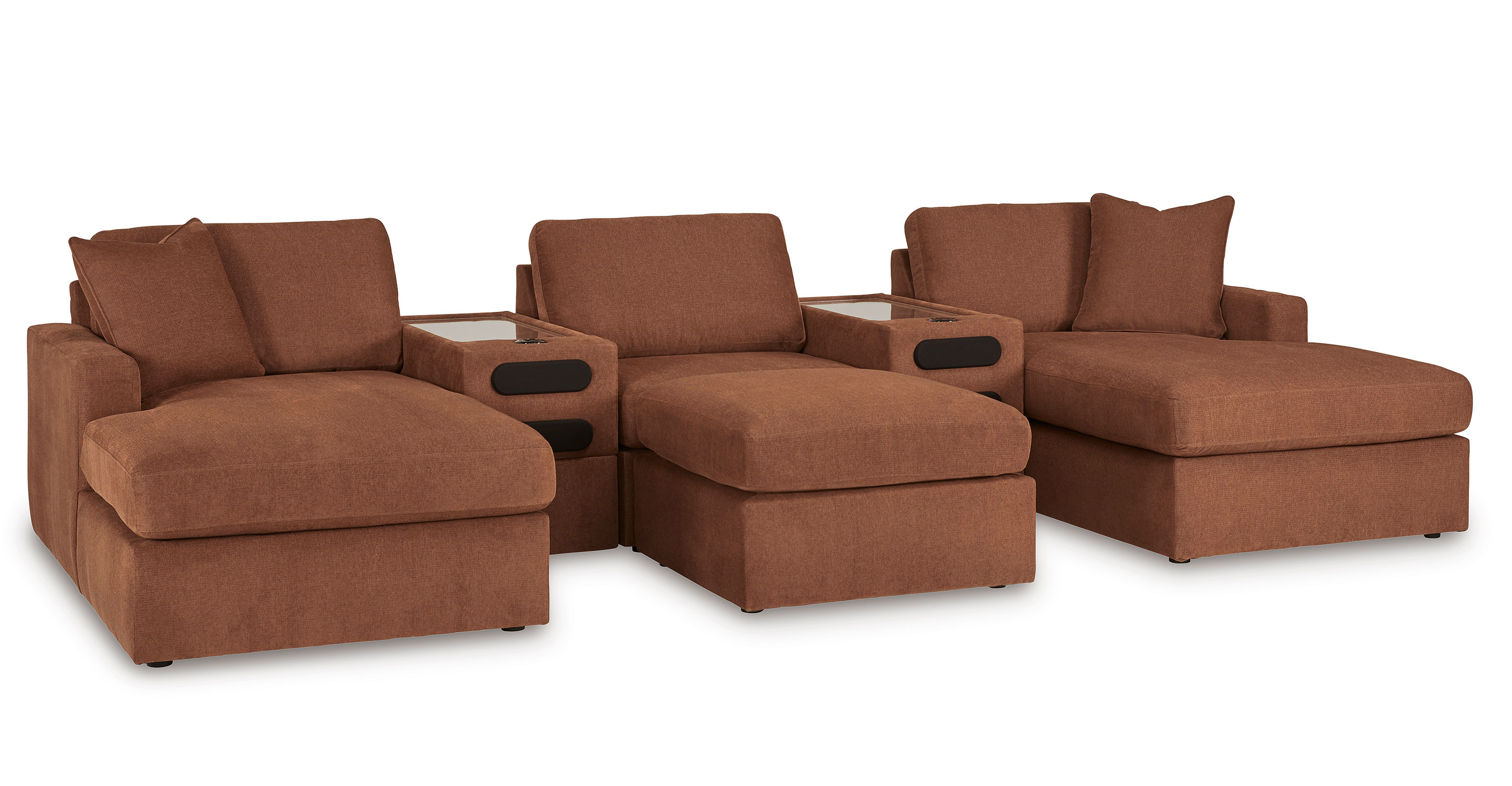 Modmax Spice 5-Piece Chaise Theater Sectional W/ Options Signature ...