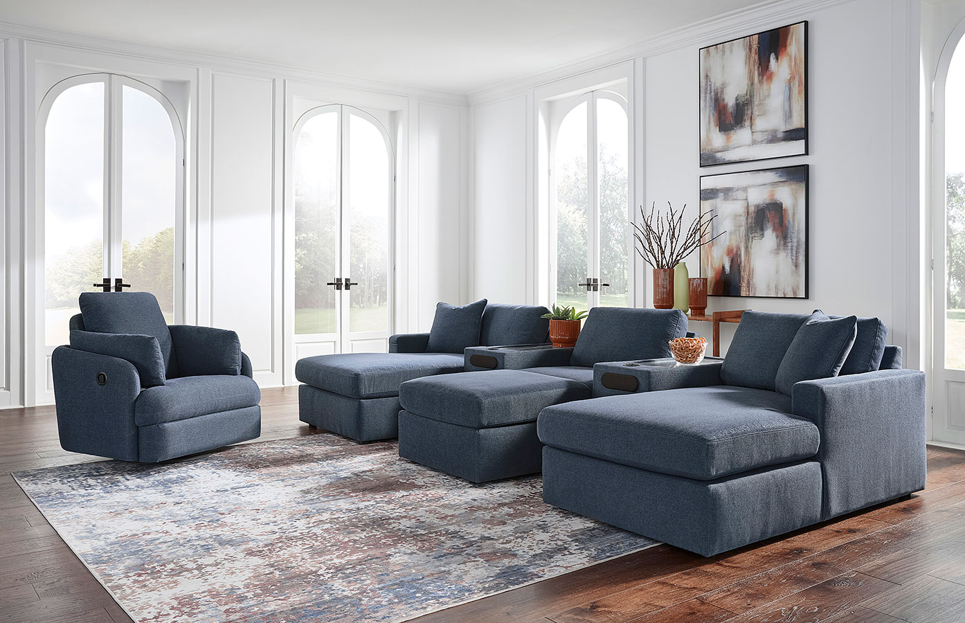 Modmax Ink Modular Home Theater Sectional Signature Design | Furniture Cart