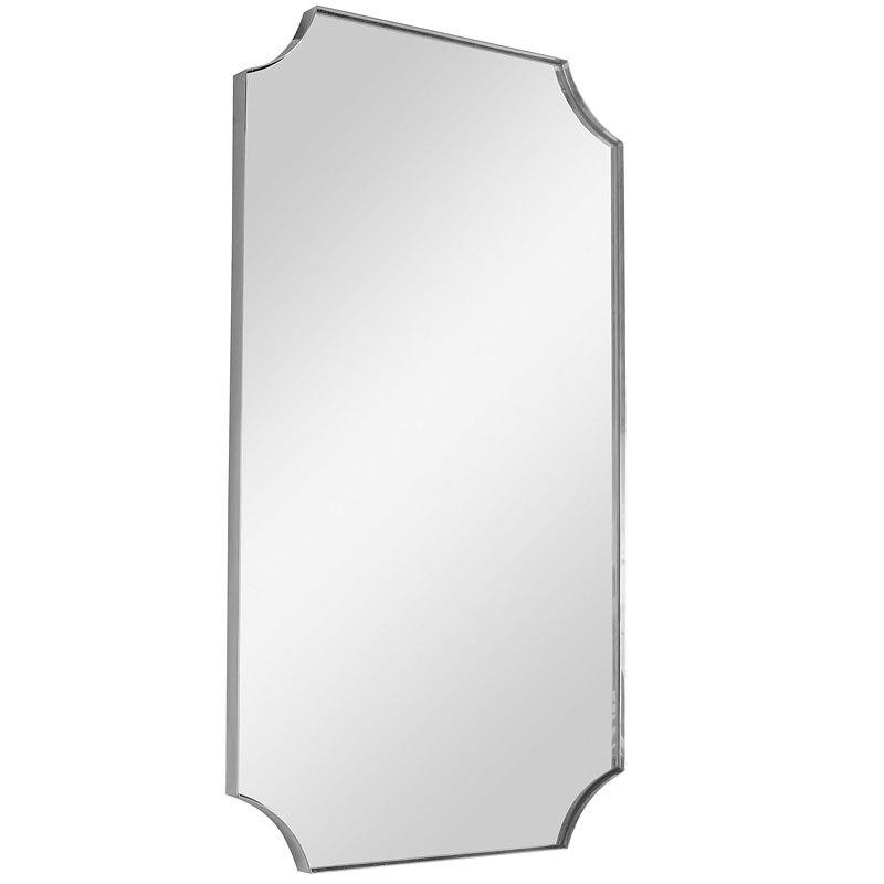 Lennox Nickel Scalloped Corner Mirror Uttermost | Furniture Cart