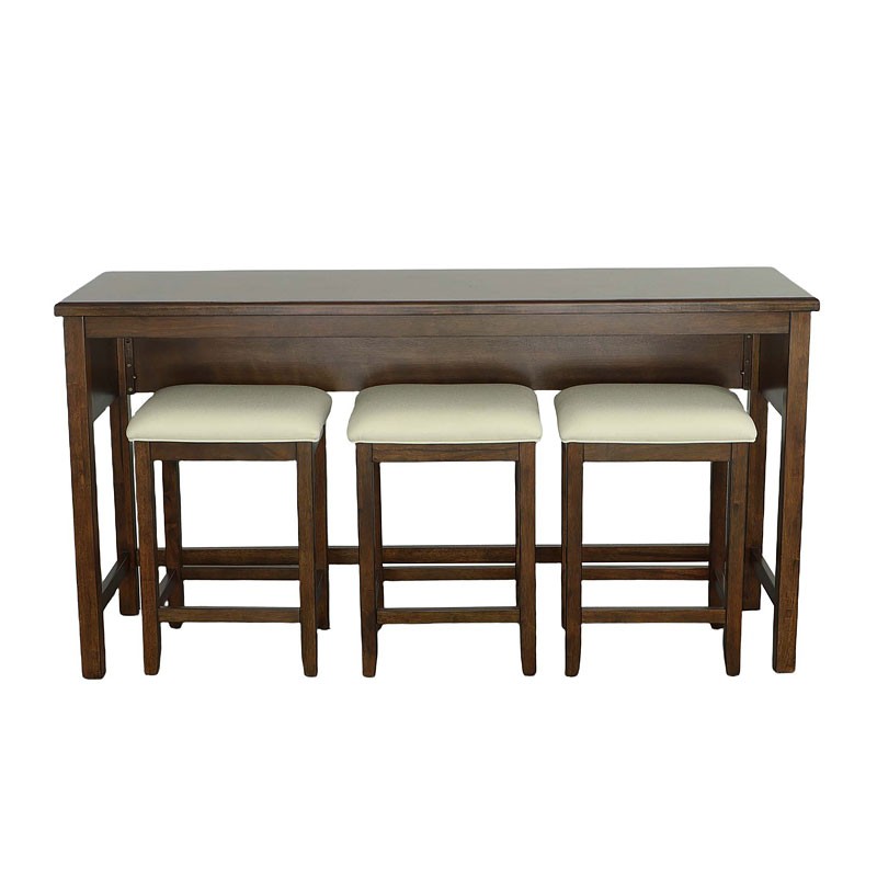 Study Hall Counter Height Table W/ 3 Stools (Thoroughbred And Alabaster ...