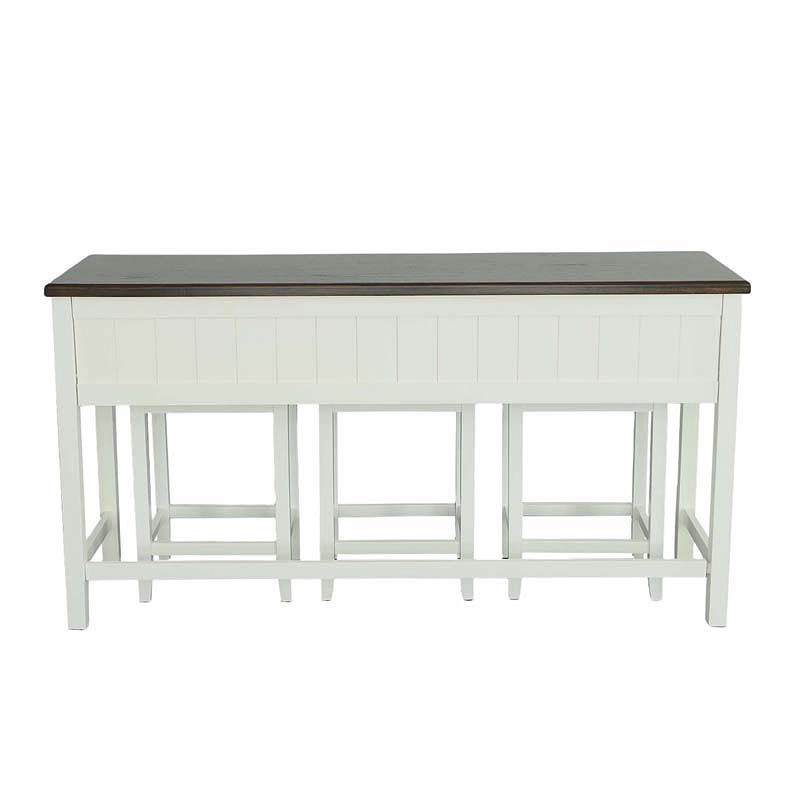 Study Hall Counter Height Table W/ 3 Stools (White And Dark Gray ...