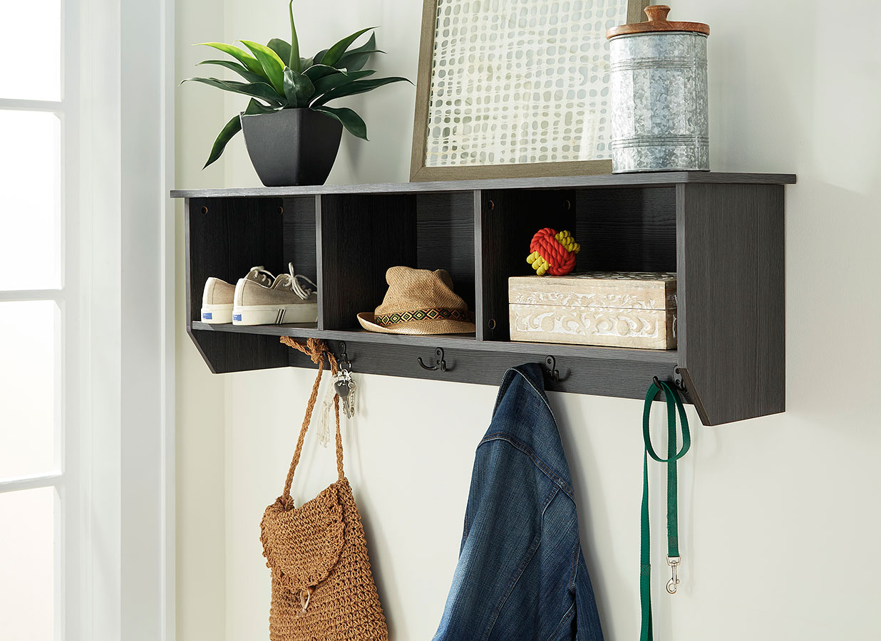 Entryway Shelf With 4 Hooks
