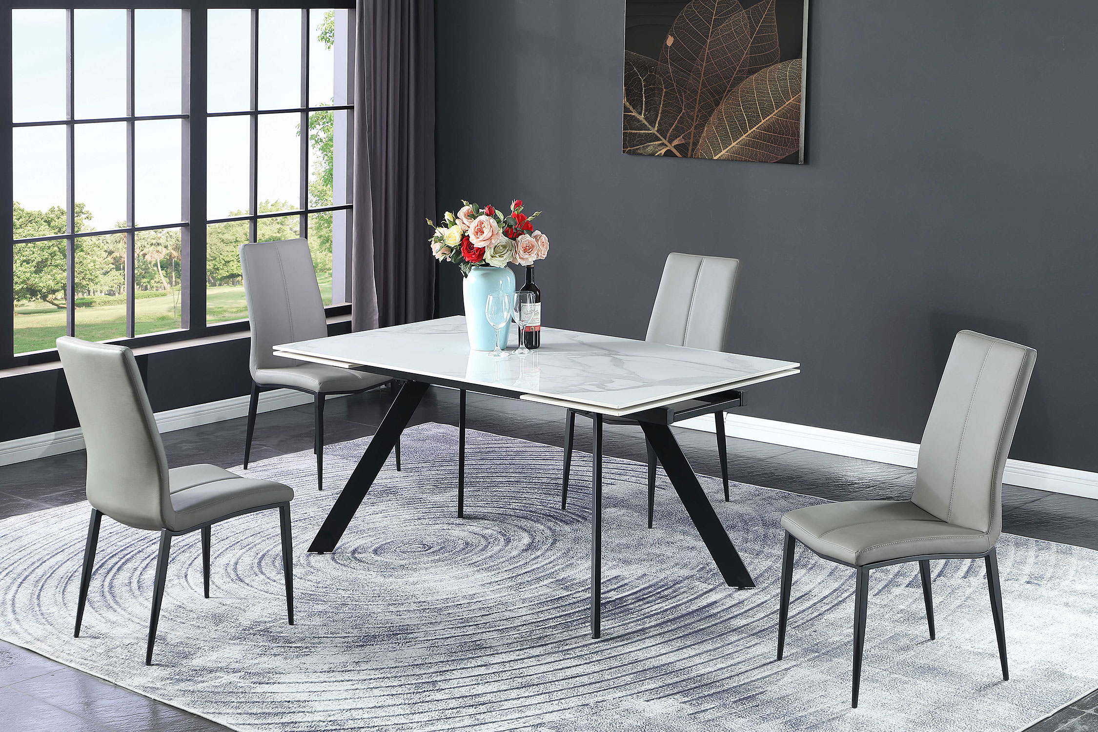 Alexandra Extendable Dining Room Set W/ Chair Choices Chintaly Imports ...