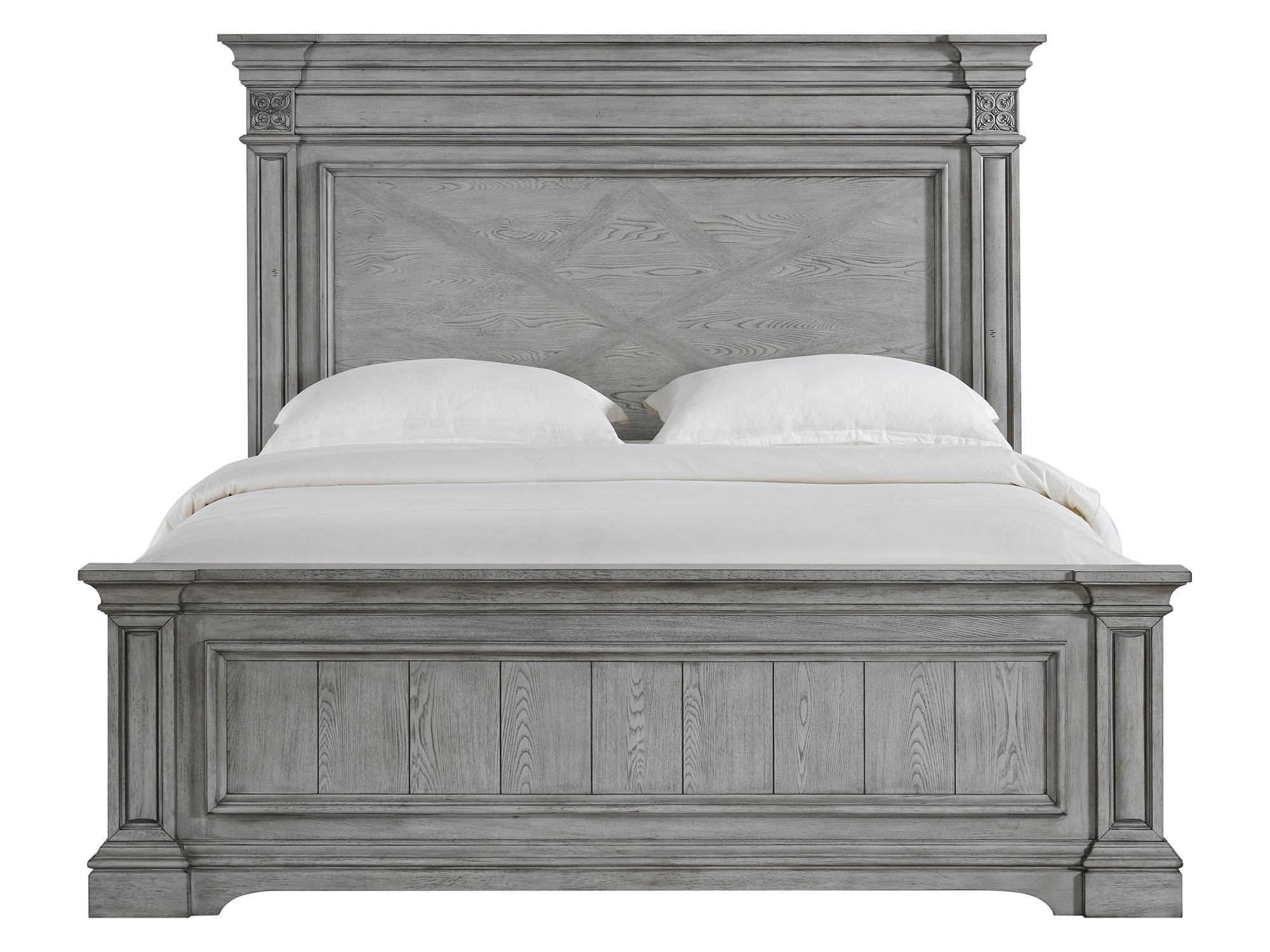 Glenmore Aged Grey Panel Bed Elements Furniture | Furniture Cart