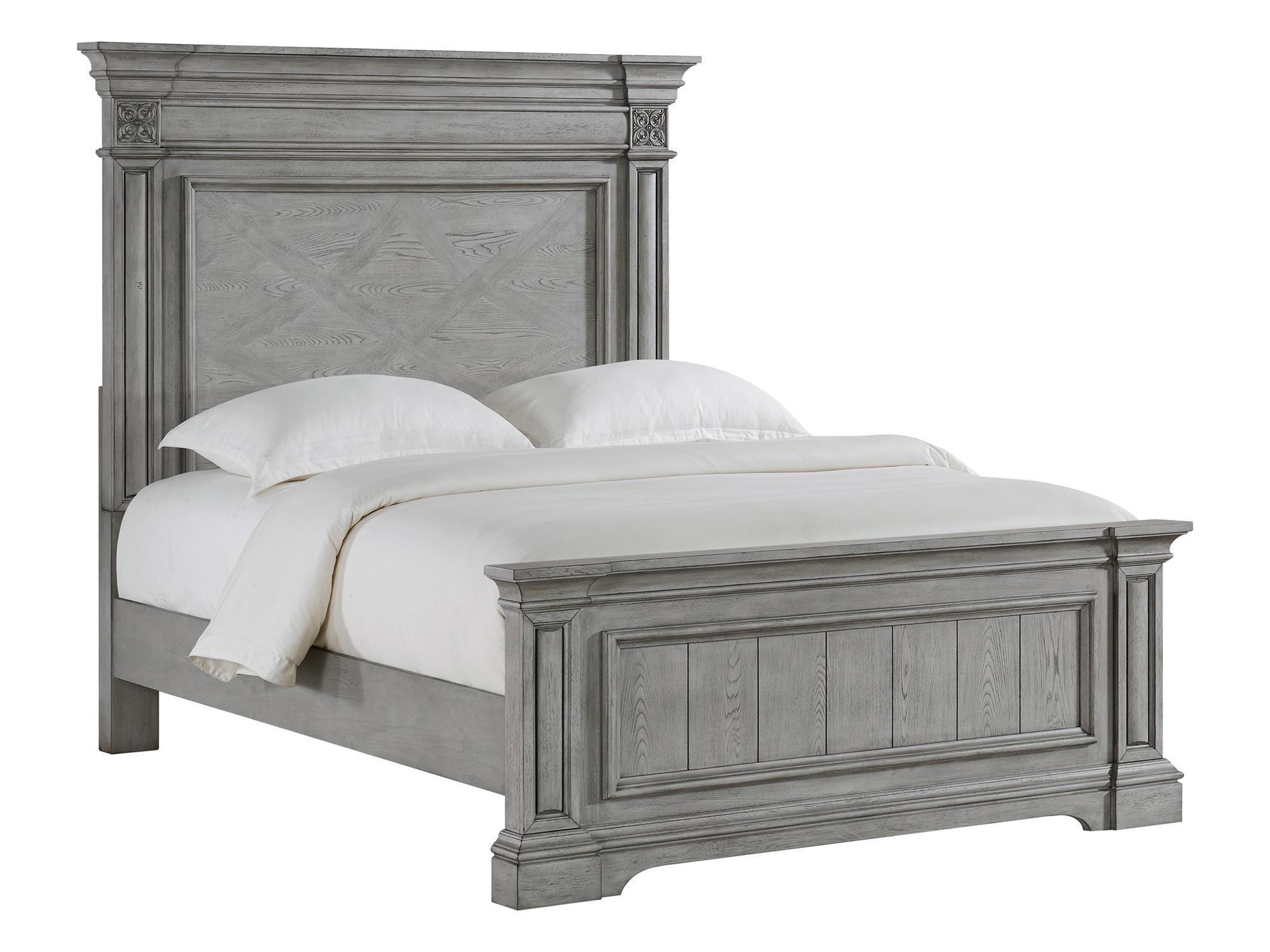 Glenmore Aged Grey Panel Bed Elements Furniture | Furniture Cart