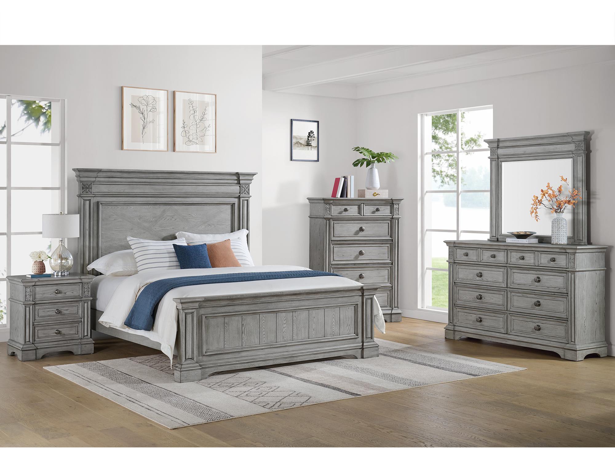 Glenmore Aged Grey Panel Bedroom Set Elements Furniture | Furniture Cart