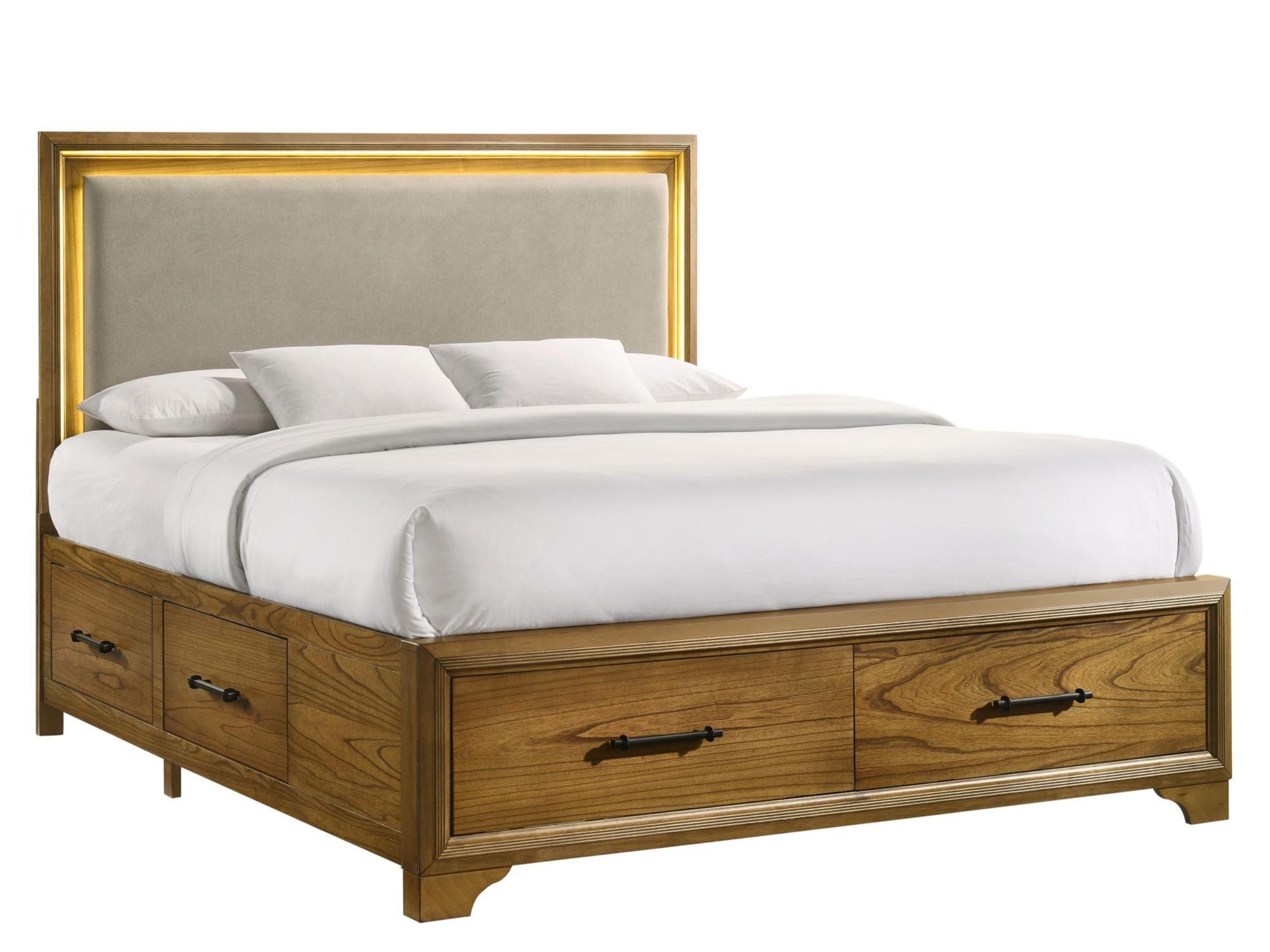 Harmony Walnut Storage Bed Elements Furniture | Furniture Cart