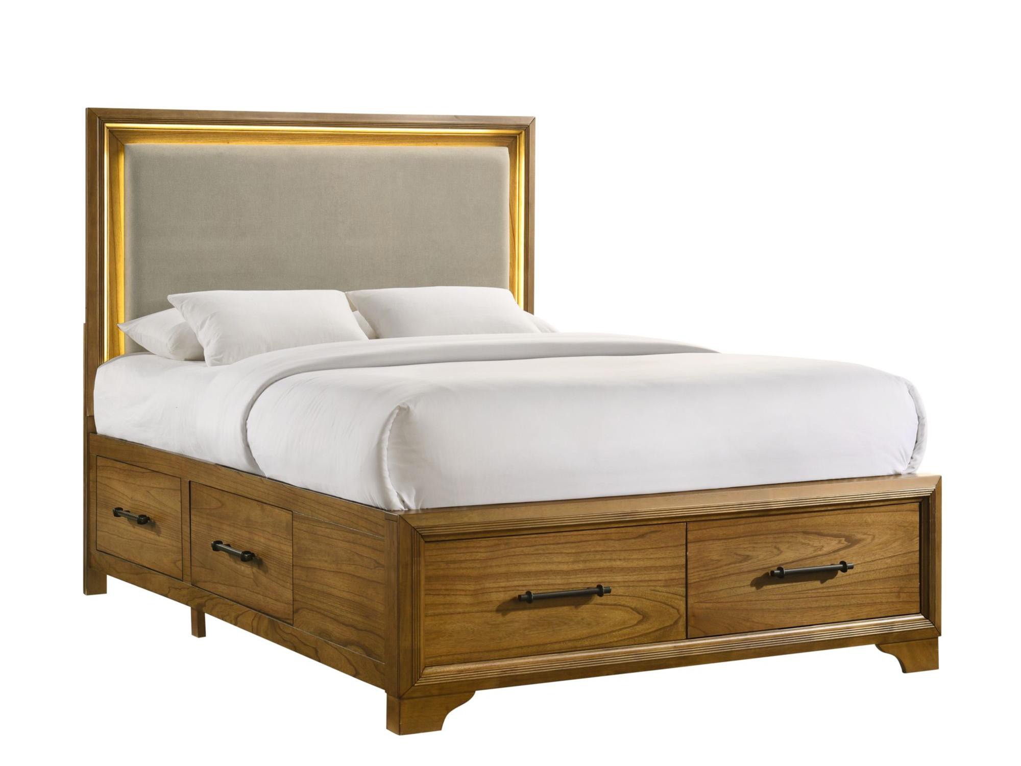 Harmony Walnut Storage Bed Elements Furniture | Furniture Cart