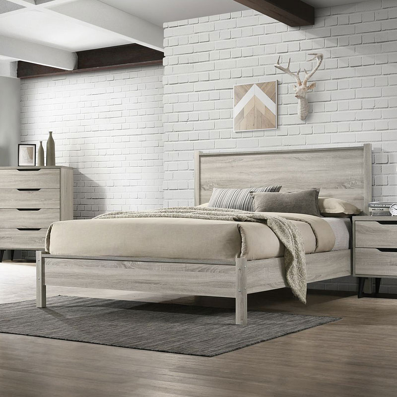 Ernesto Queen Panel Bed (Grey) Elements Furniture | Furniture Cart