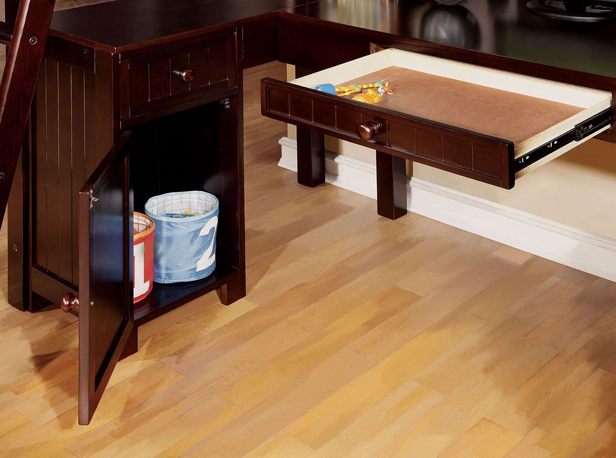 Dutton Cottage Twin Loft Bed W/ Workstation (Espresso) Furniture Of ...