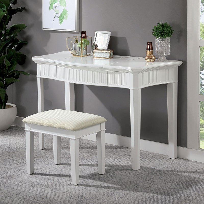 Stina Vanity W/ Stool Furniture Of America | Furniture Cart