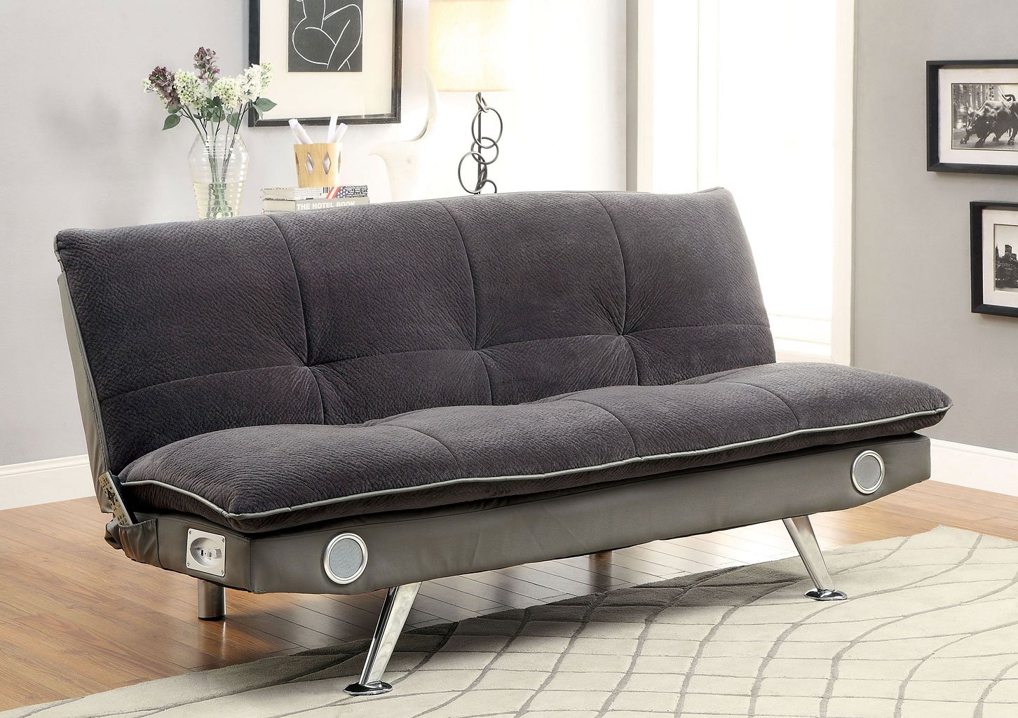 Gallagher Sofa Bed (Gray) Furniture Of America | Furniture Cart