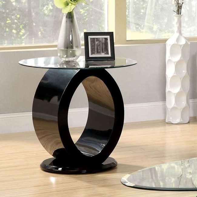 Lodia End Table (Black) Furniture Of America | Furniture Cart