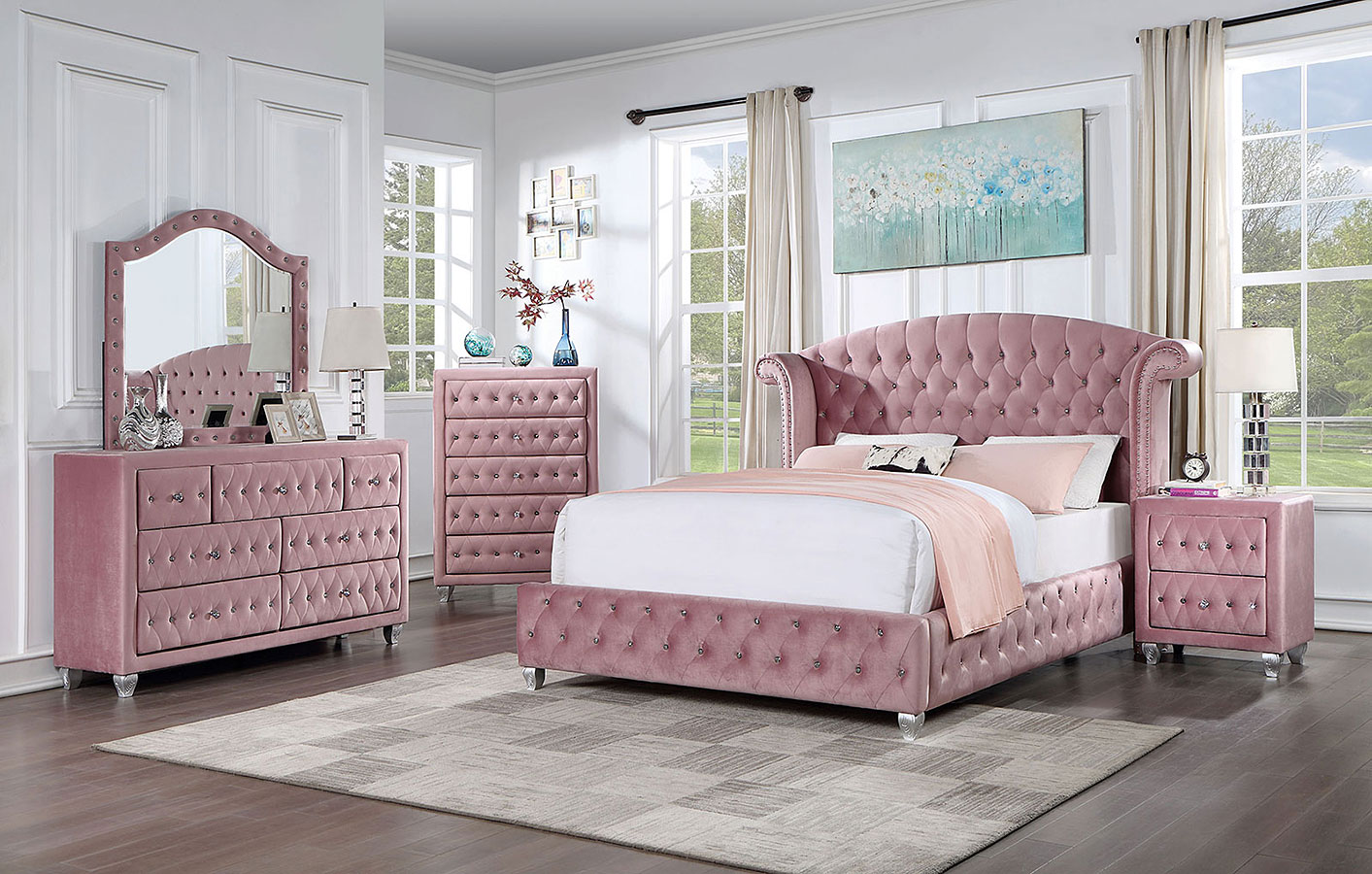 Sleigh bed pink store