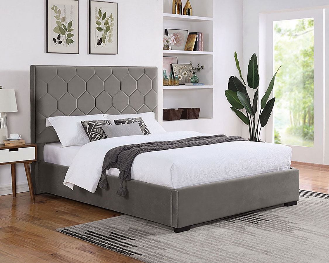 Gatineau Gray Upholstered Bed Furniture Of America | Furniture Cart
