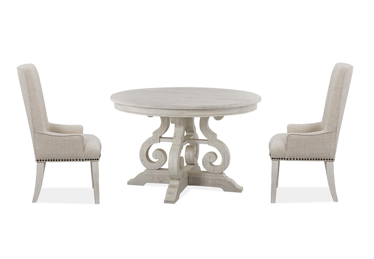 Bronwyn 48 Inch Round Dining Room Set W/ Upholstered Host Chairs ...