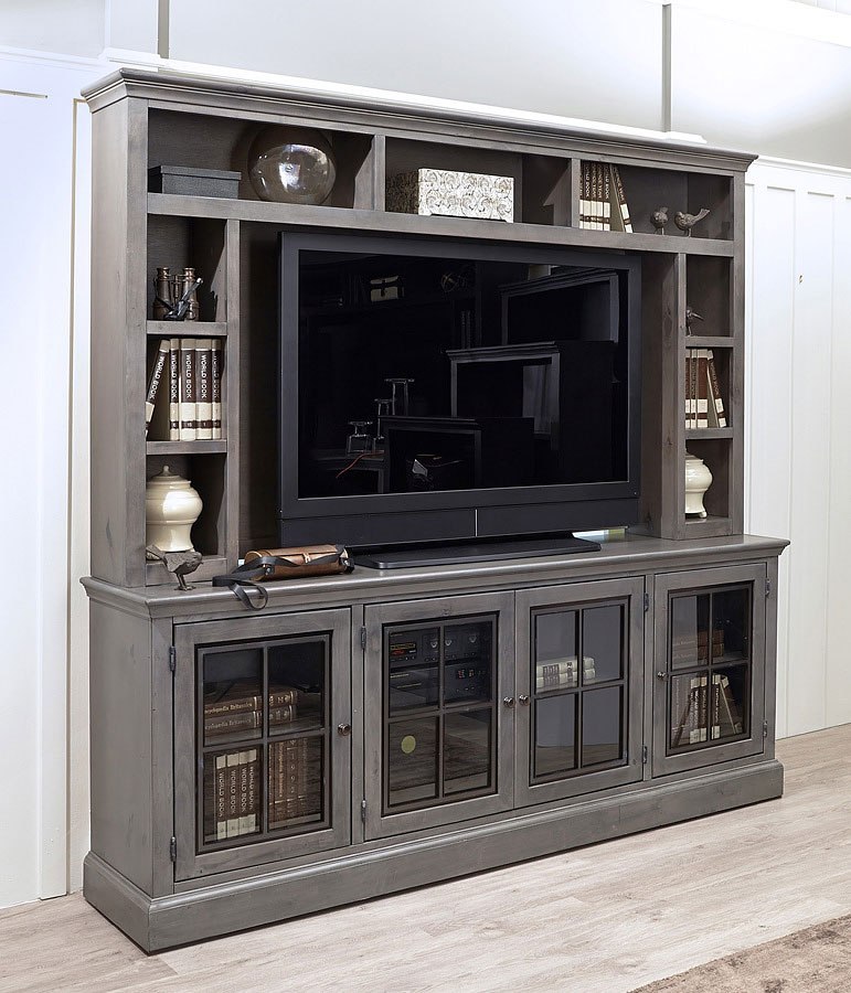 Churchill 84 Inch Entertainment Center (Smokey Grey) Aspenhome ...