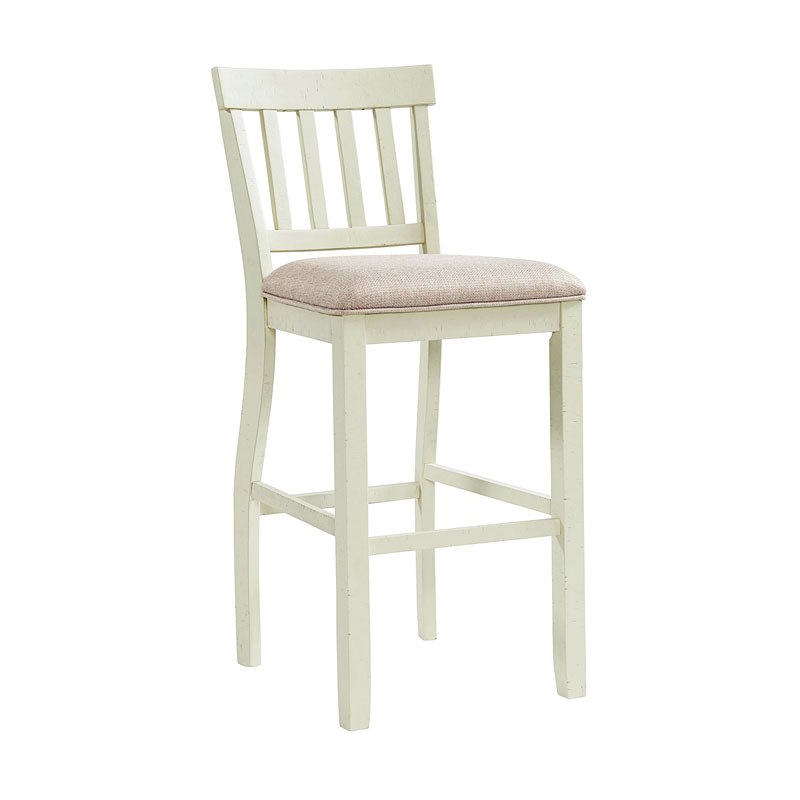 Stone 30 Inch Bar Slat Back Stool (White) (Set Of 2) Elements Furniture ...