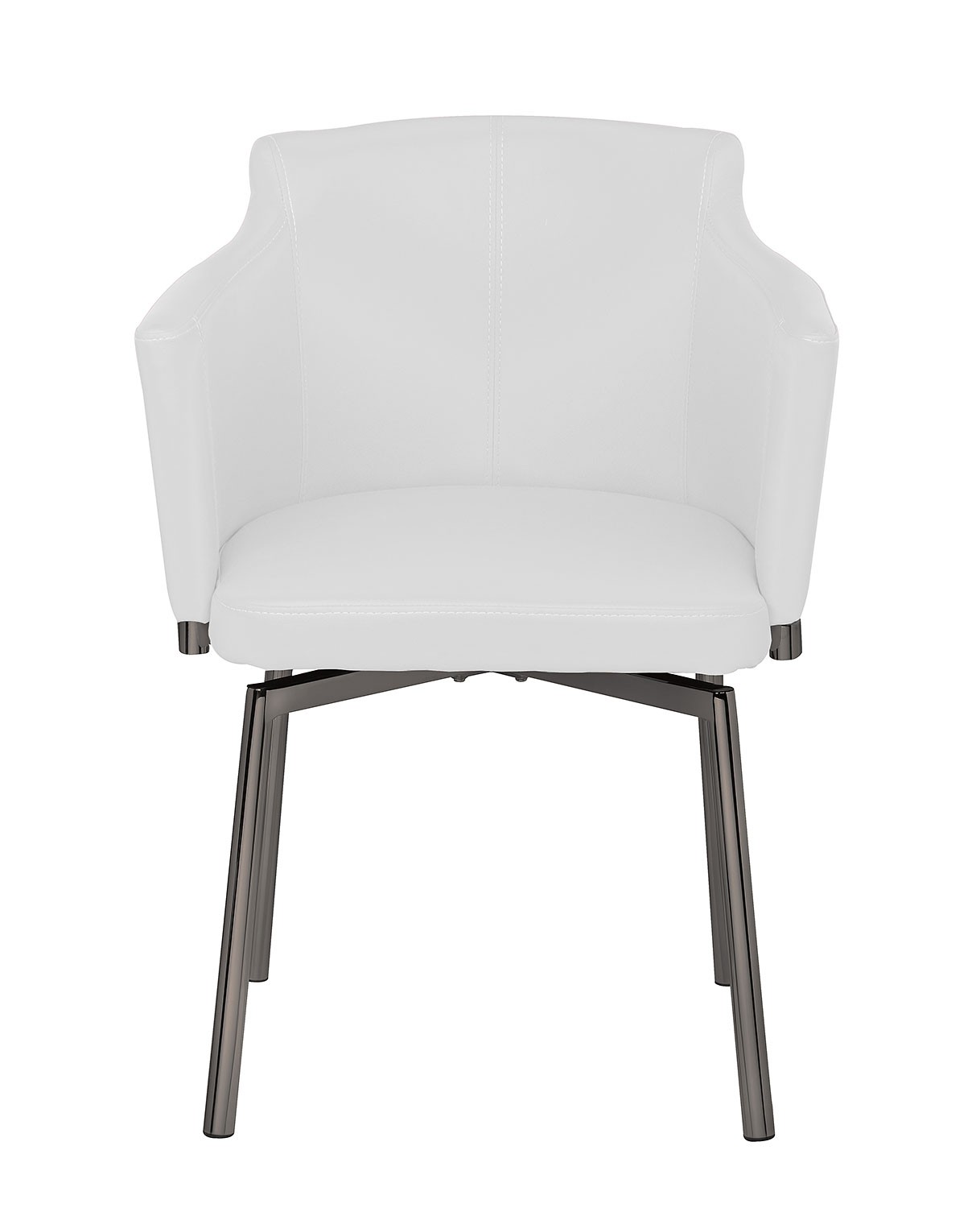 Dusty White Arm Chair W/ Steel Legs And Memory Swivel (Set Of 2 ...