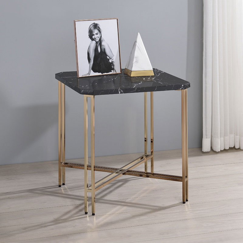 Daxton Faux Marble Top Square End Table Steve Silver Furniture ...