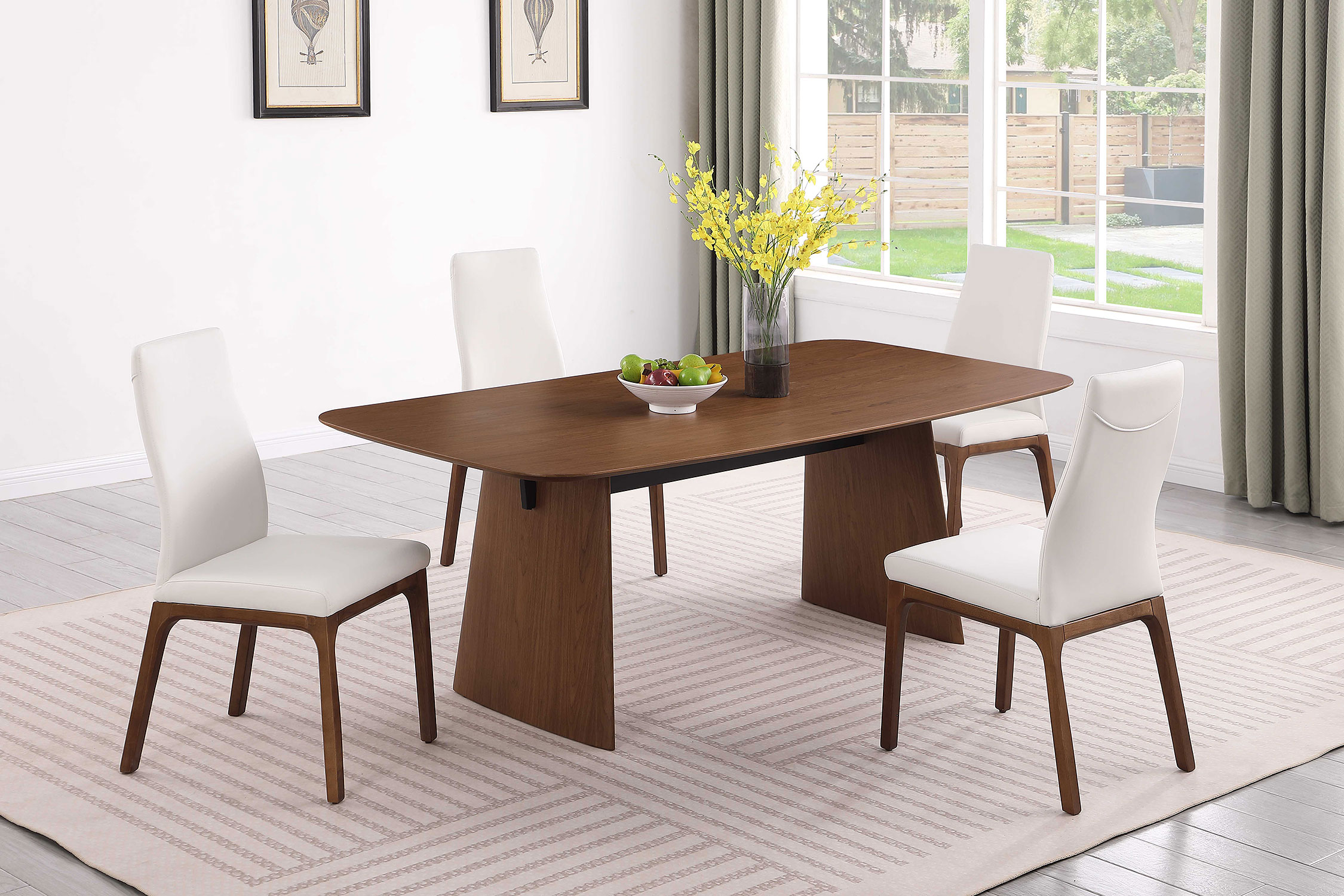 Eden Modern Dining Room Set W/ Solid Wood Chairs Chintaly Imports ...