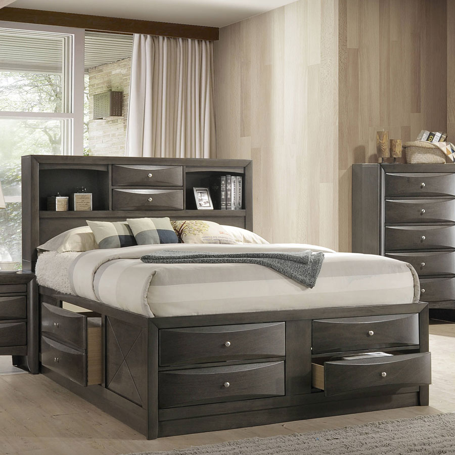 Emily Bookcase Storage Bed (Grey) Elements Furniture, 1 Reviews ...