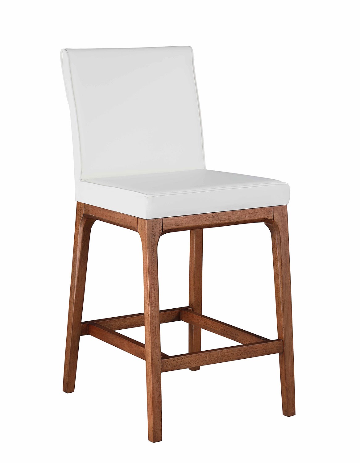 Emma White Low-back Counter Stool W/ Solid Wood Base Chintaly Imports ...