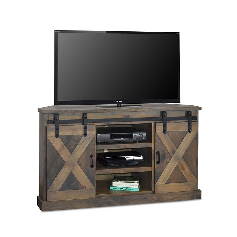 Farmhouse 66 inch Corner TV Console Barnwood by Legends Furniture