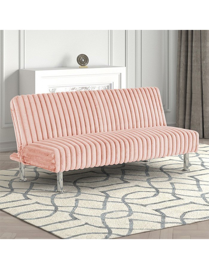 Hinwil Pink Futon Sofa Bed Furniture Of America | Furniture Cart