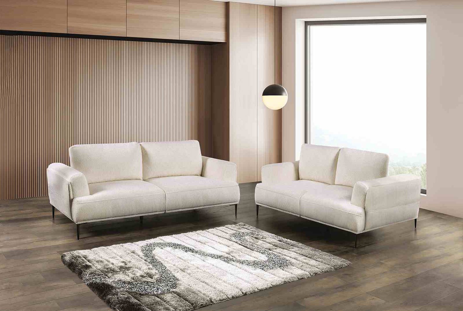 Gladbach Linen White Living Room Set Furniture Of America | Furniture Cart